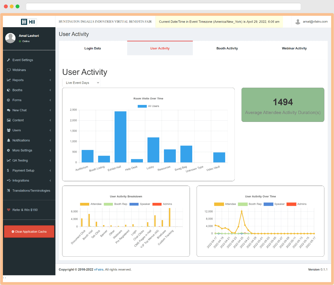 Get Real-Time Metrics Through Your Virtual Event Dashboard - vFairs.com