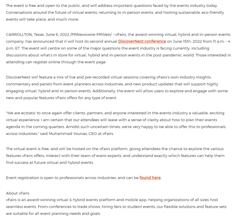 How To Write An Event Press Release [With Examples] - vFairs.com